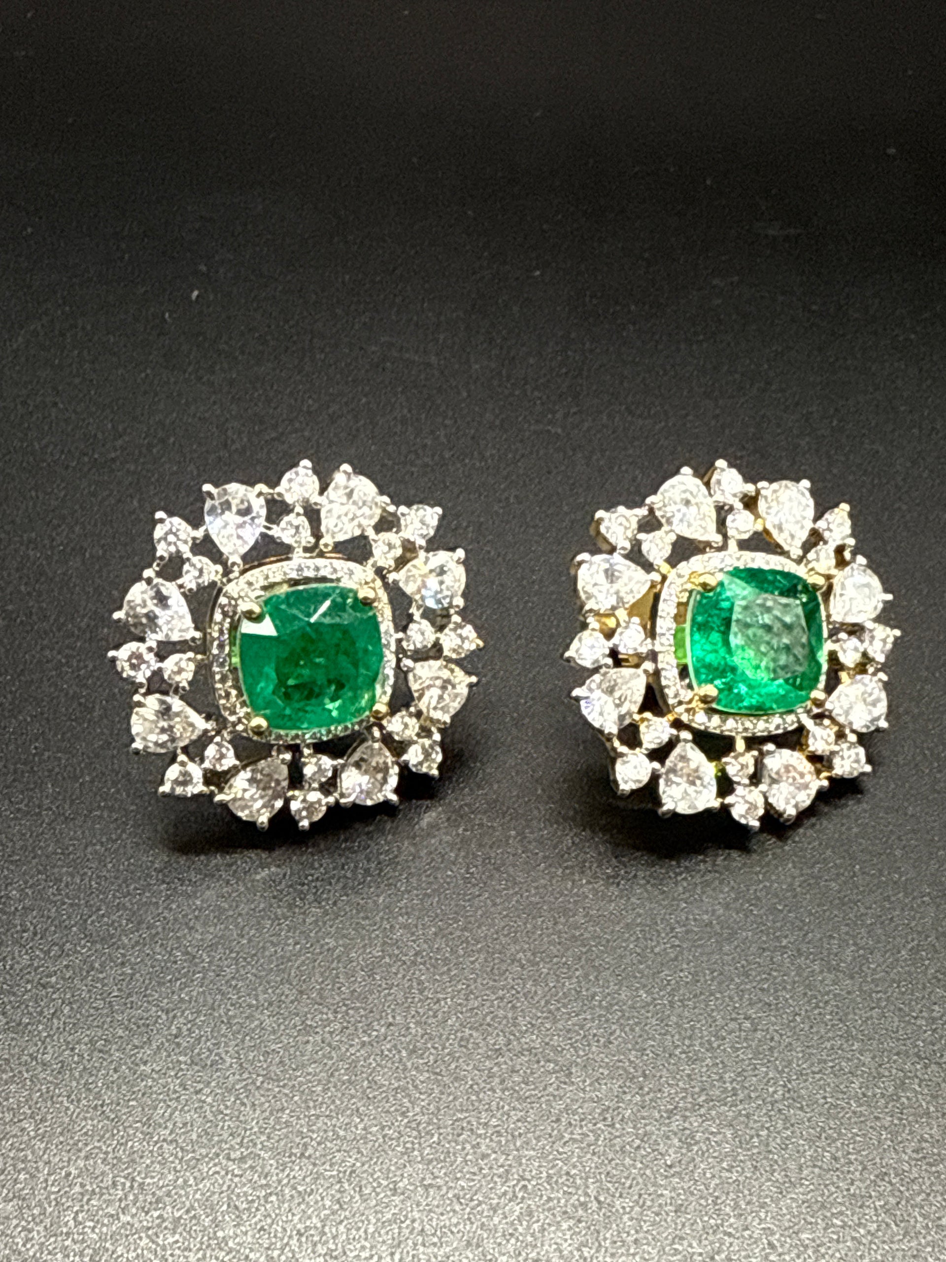 Doublet emerald stone studs – My Store